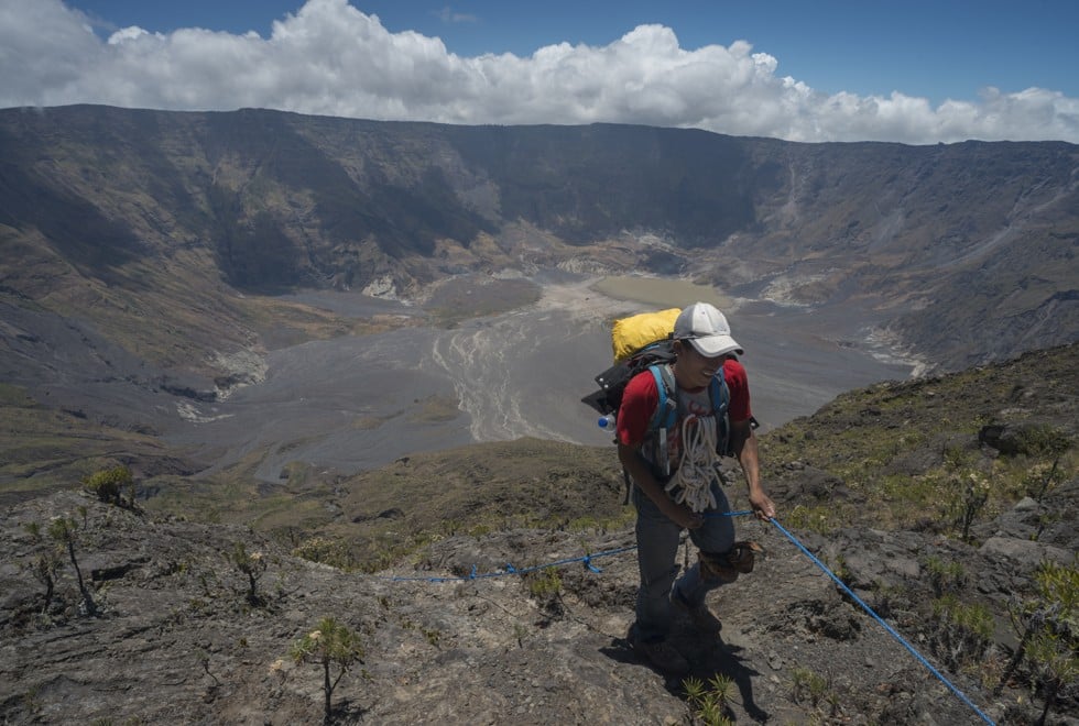 A descent to hellish depths: inside the crater of Mount Tambora ...