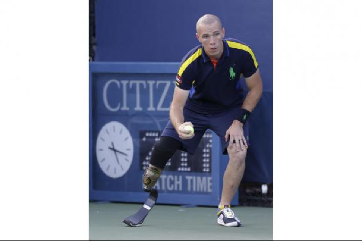 Amputee US veteran inspires as ballboy at US Open | South China Morning ...
