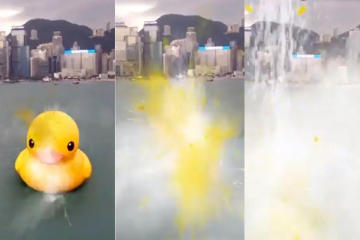 Inflatable duck causes social media stir in Hong Kong | South China ...