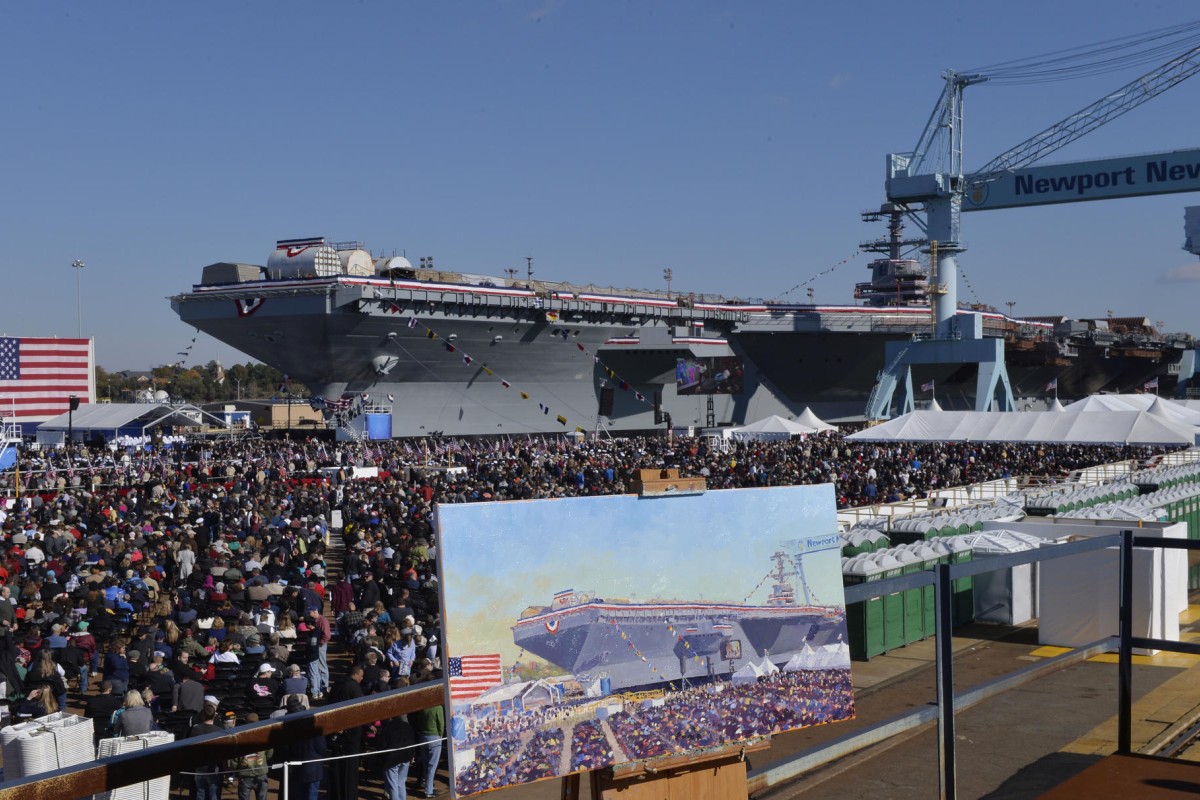 Navy christens carrier USS Gerald R. Ford, said to be 'technology ...