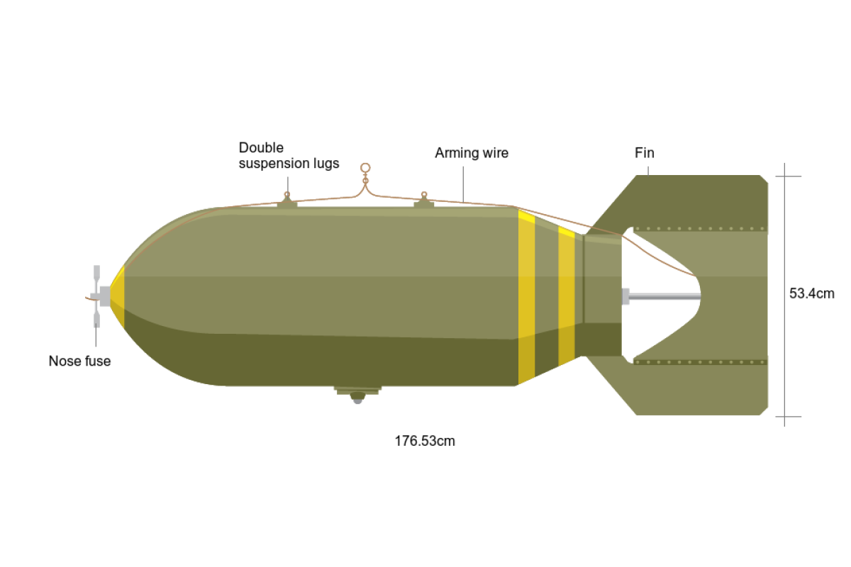 The 2,000 pound AN-M66 US wartime bomb dropped on Hong Kong | South ...