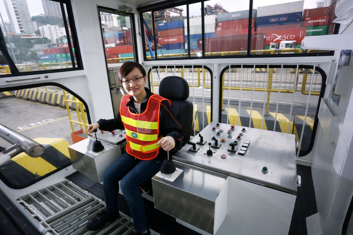 Hong Kong's first female licensed crane operator lifts women at port ...