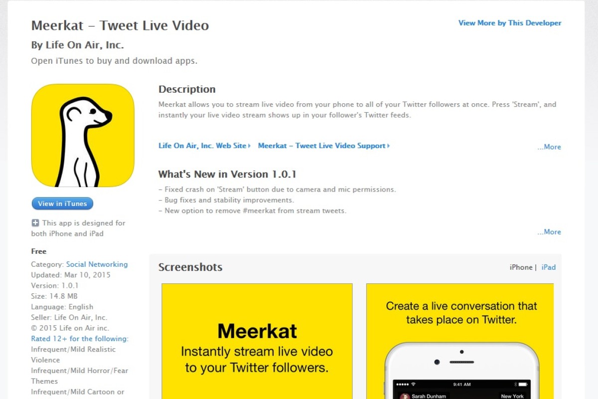 Meerkat live video app turns any iPhone user into a DIY broadcaster ...