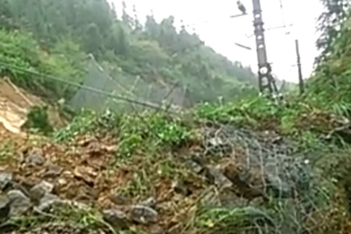 Rail line blocked, homes collapse as landslides, floods hit area of ...
