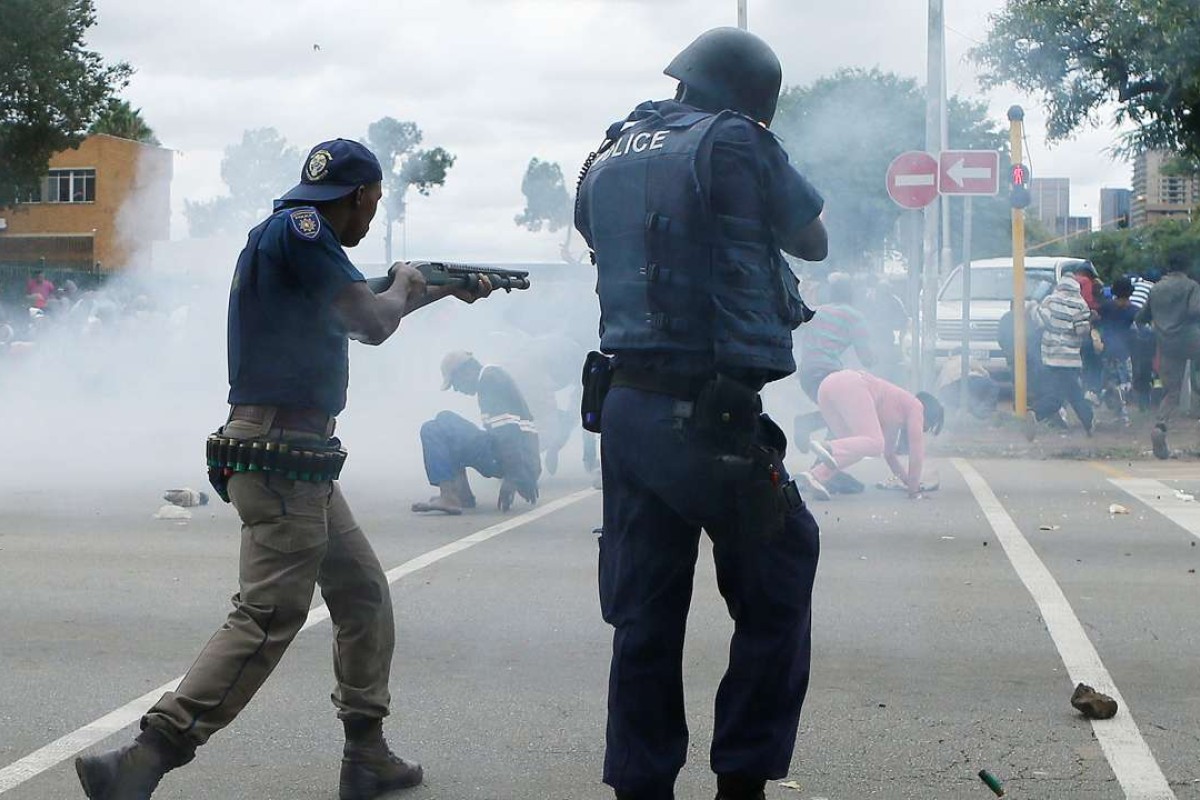 South African police fire rubber bullets at anti-immigrant march ...