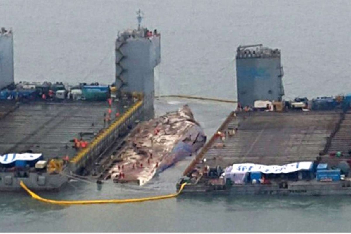 Sewol rises: South Korean ferry that sank three years ago lifted from ...