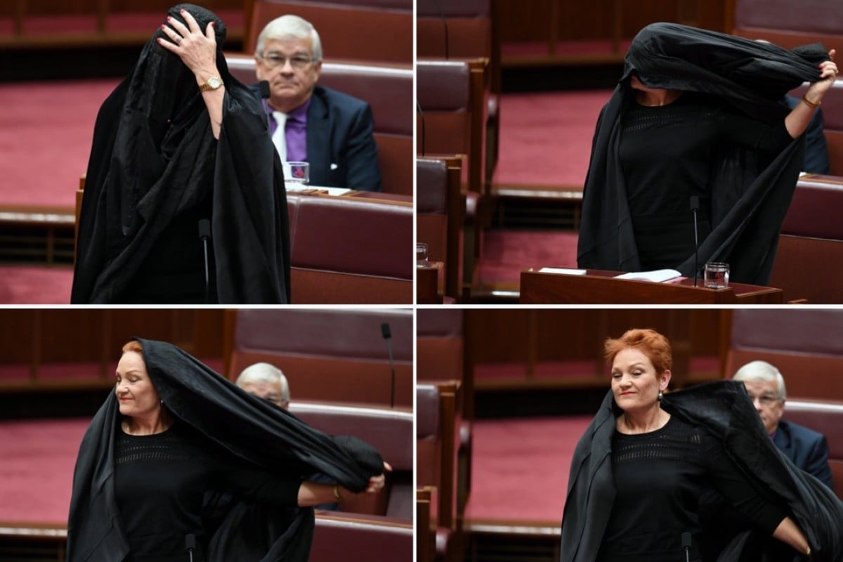 Anti-immigrant firebrand Pauline Hanson wears burka to Australian ...