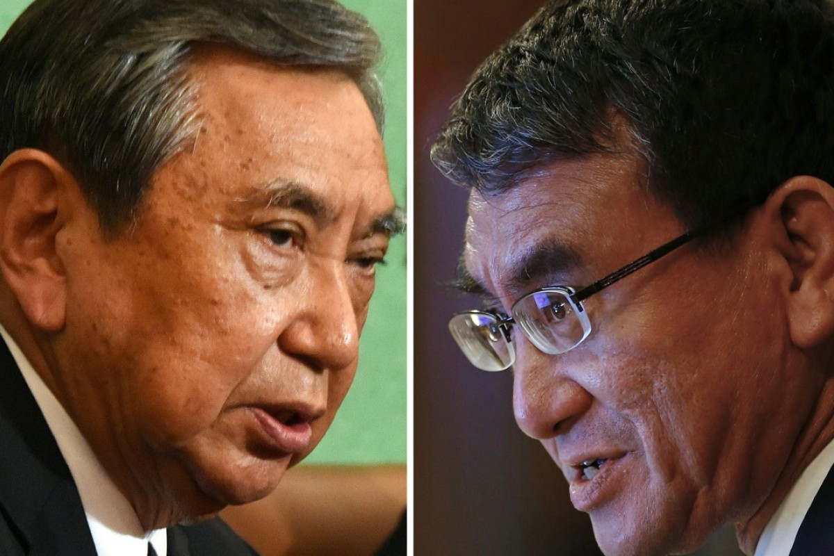 Japanese Foreign Minister Taro Kono on the back foot after being ...