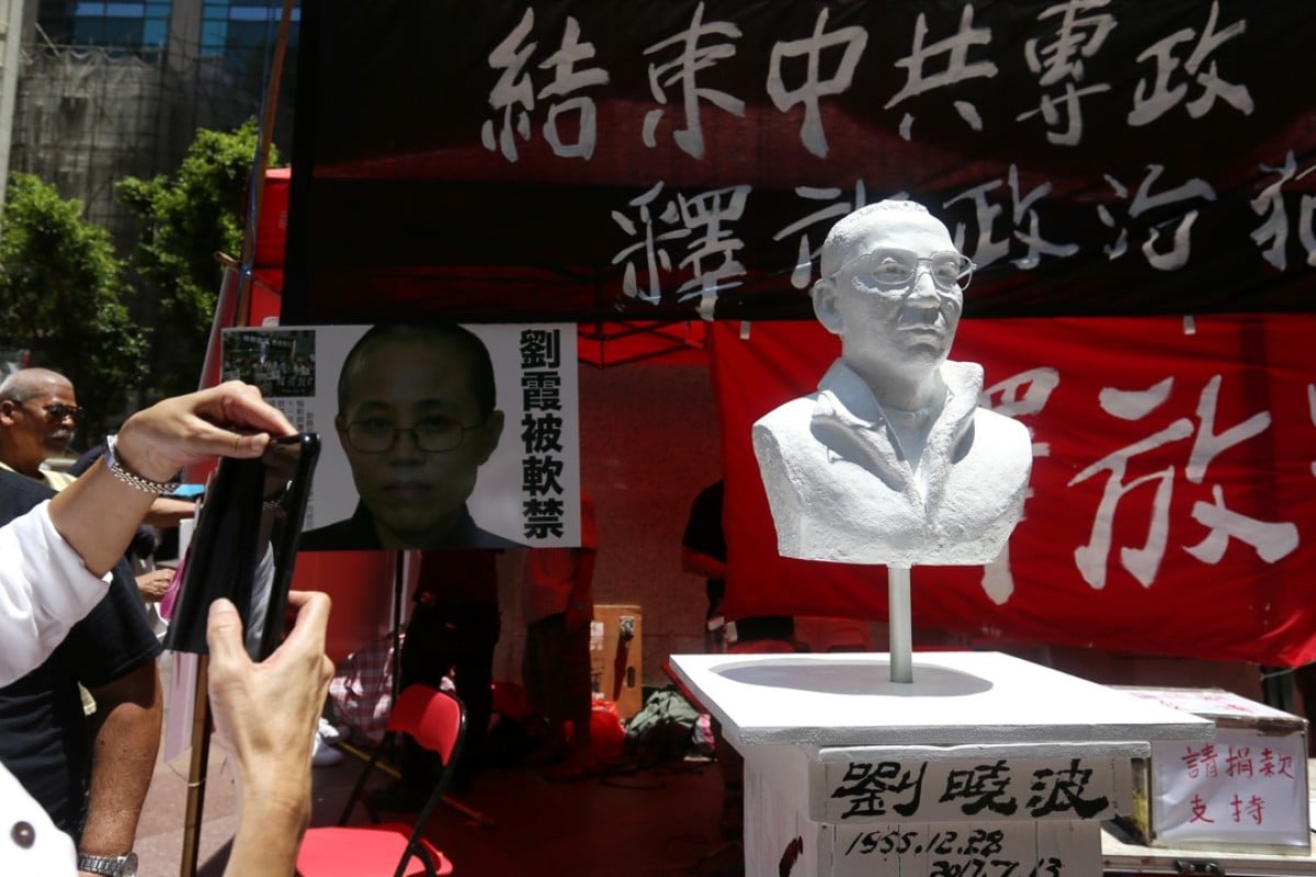 Bust of Chinese dissident Liu Xiaobo erected outside Hong Kong’s Times ...