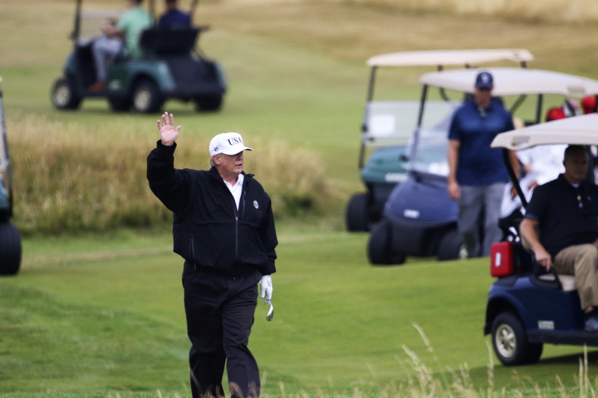 Diplomatic links: Donald Trump praises his Scottish golf course for its ...