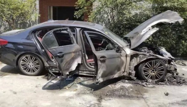 BMW destroyed by fire within hours as owner lights joss sticks to thank ...