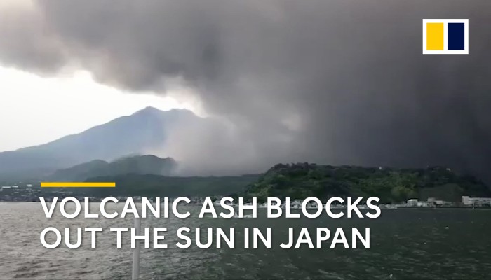 Ash from Sakurajima volcano eruption blocks out the sun | South China ...