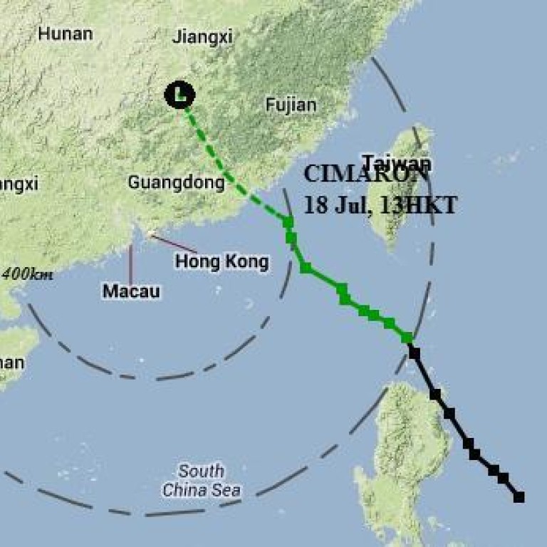 Tropical storm Cimaron to skirt Hong Kong as it heads for Guangdong ...