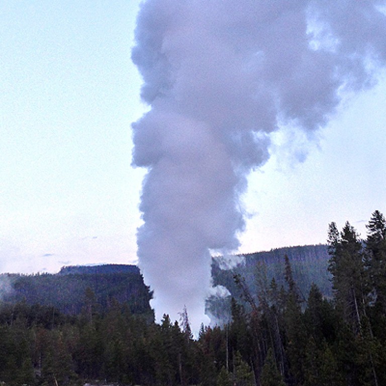 Rare eruption from world's largest geyser in Yellowstone | South China ...