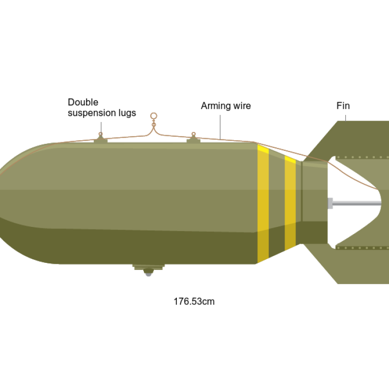 The 2,000 pound AN-M66 US wartime bomb dropped on Hong Kong | South ...