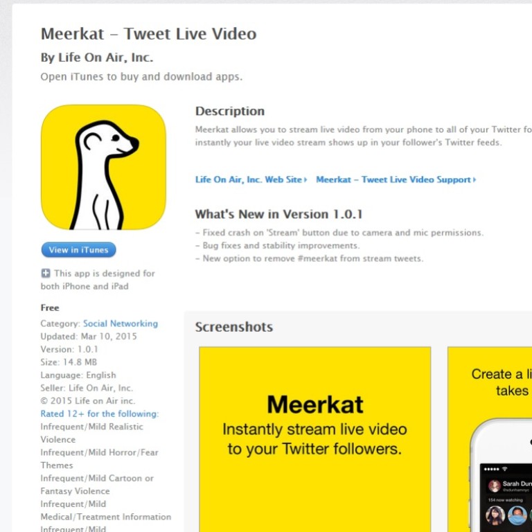 Meerkat live video app turns any iPhone user into a DIY broadcaster ...