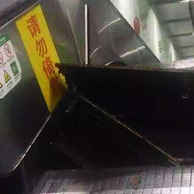 Chinese escalator’s floor collapses weeks after man’s foot amputated ...