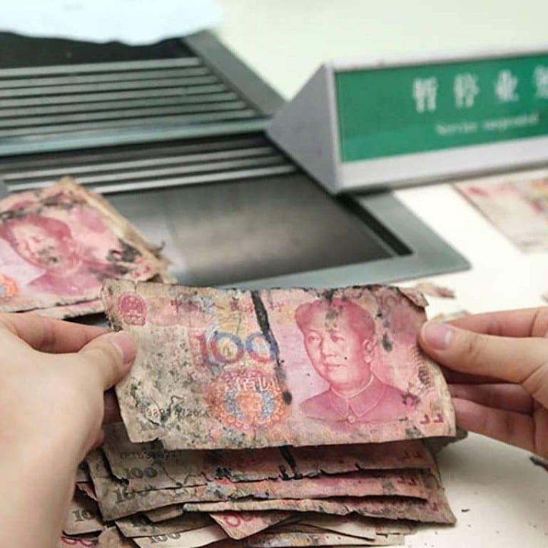 Dirty money: man takes stack of mouldy banknotes to bank to exchange ...
