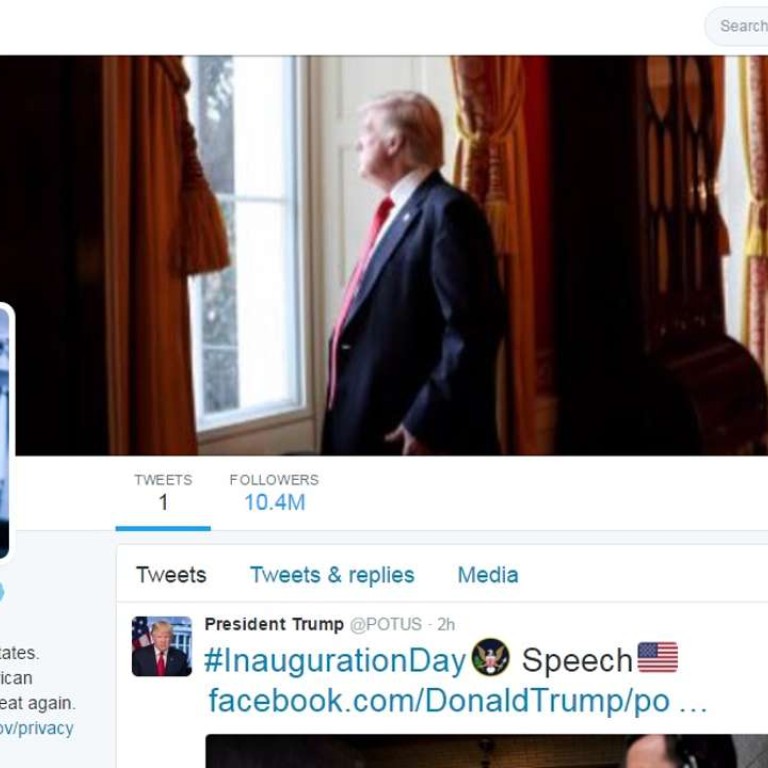 Trump takes control ... of @POTUS Twitter handle | South China Morning Post