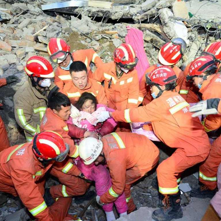 Woman rescued after 24 hours in ruins of collapsed building in China ...