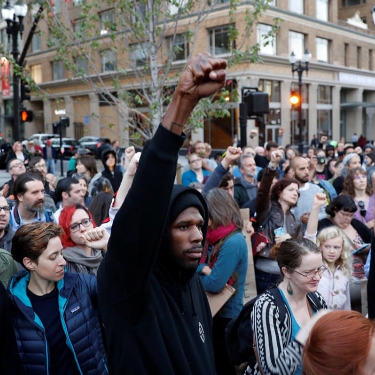 Hundreds march in response to violent white nationalist rally in ...