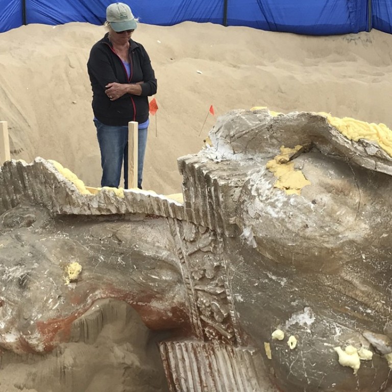 Sphinx from 90-year-old film set unearthed in California | South China ...