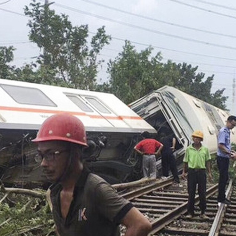 Three injured as train derails during test run in central China | South ...