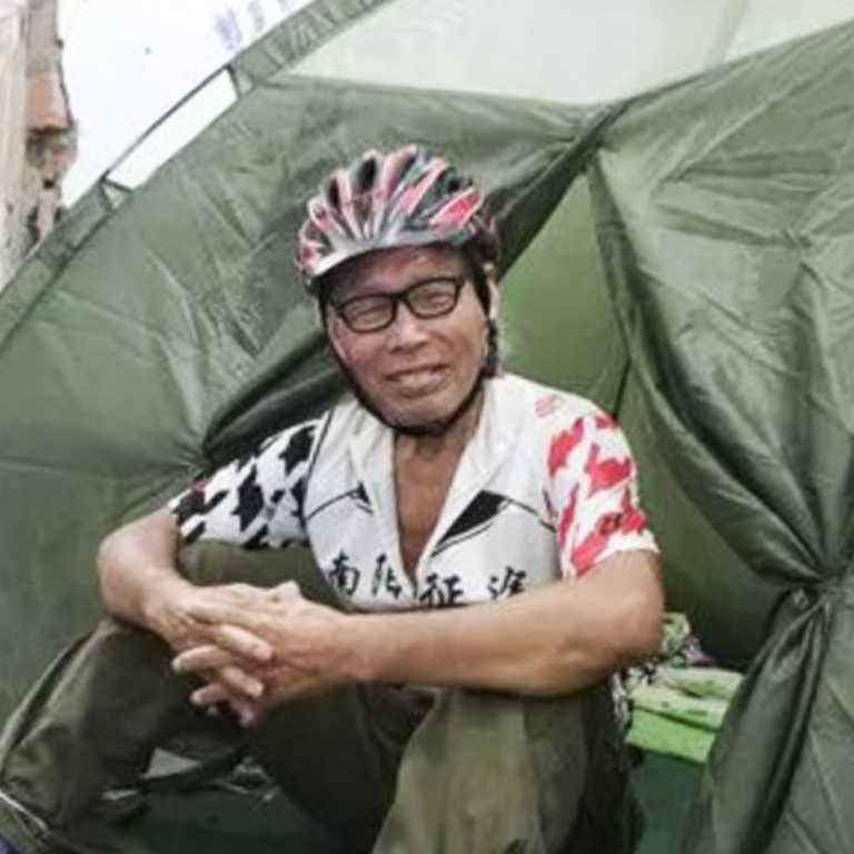 The Chinese cyclist, 71, who has spent 10 years travelling around the ...