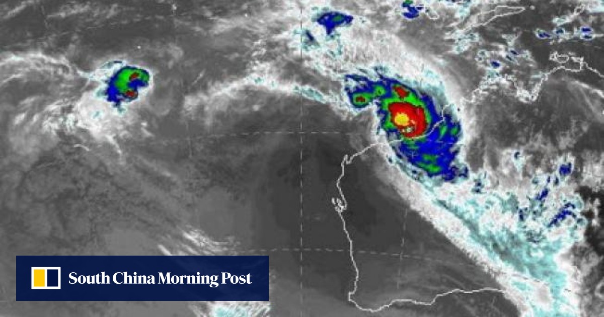 Tropical cyclone crossing Western Australian coast | South China ...
