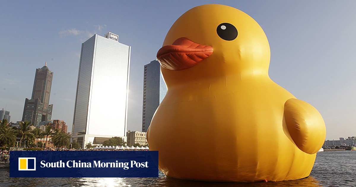 Giant duck explodes, a victim of earthquake | South China Morning Post