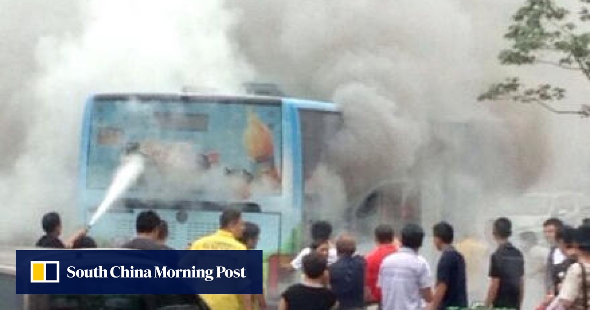 At least 32 people hurt when bus catches on fire in Hangzhou | South ...