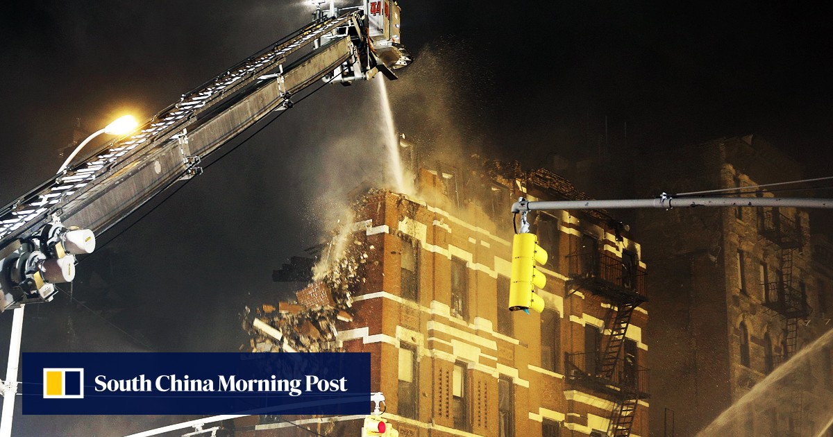 Massive blaze as three New York apartment blocks collapse in gas ...