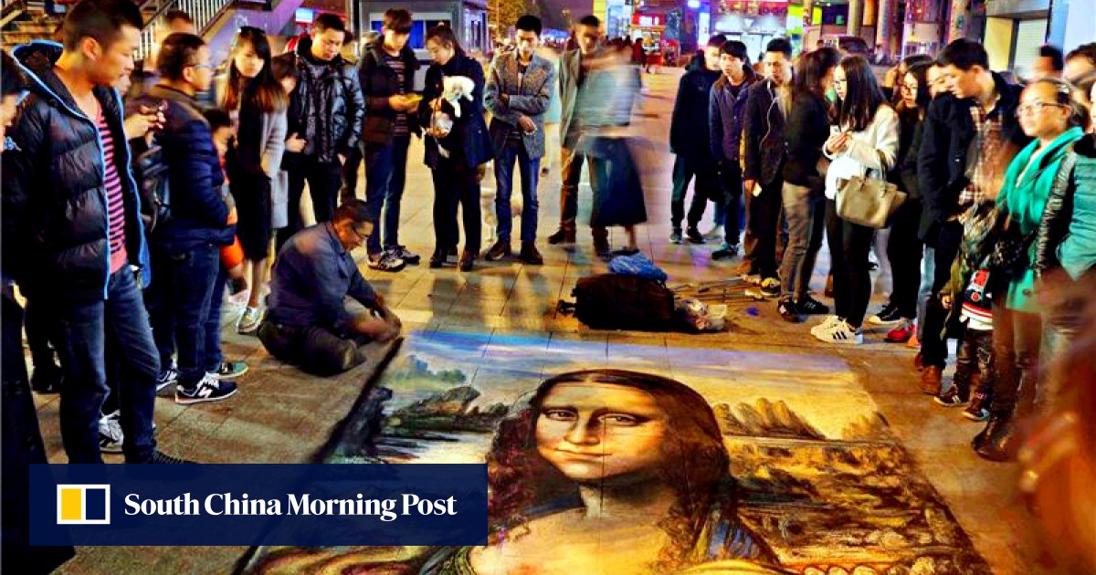 Chinese beggar’s chalk ‘Mona Lisa’ street drawings spark social media ...