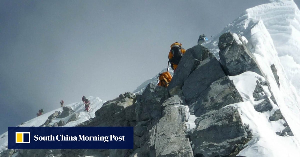 Hillary Step, the final obstacle before reaching Mount Everest summit ...