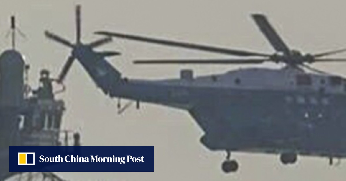 Transport helicopter takes off from China’s new aircraft carrier as sea ...