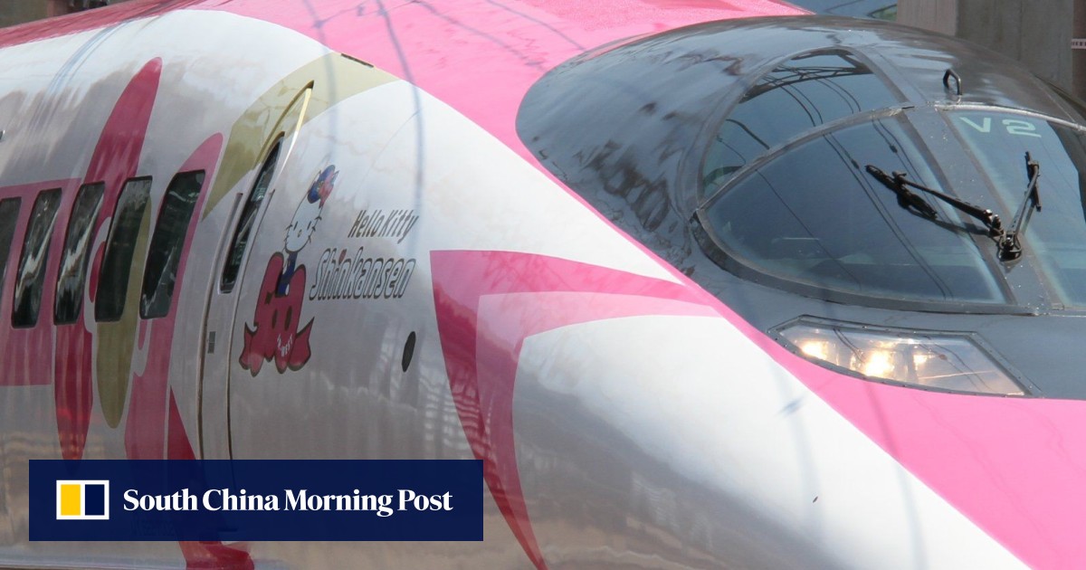 All aboard Hello Kitty: pink bullet train debuts in Japan | South China ...