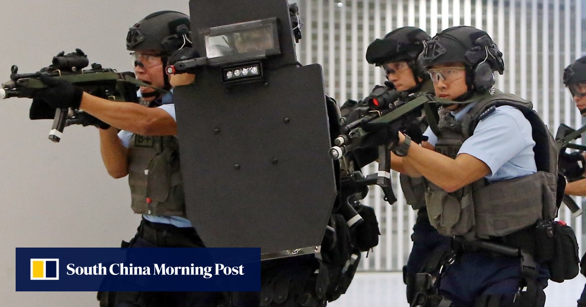 Armed Hong Kong police hold large anti-terrorism drill at high-speed ...
