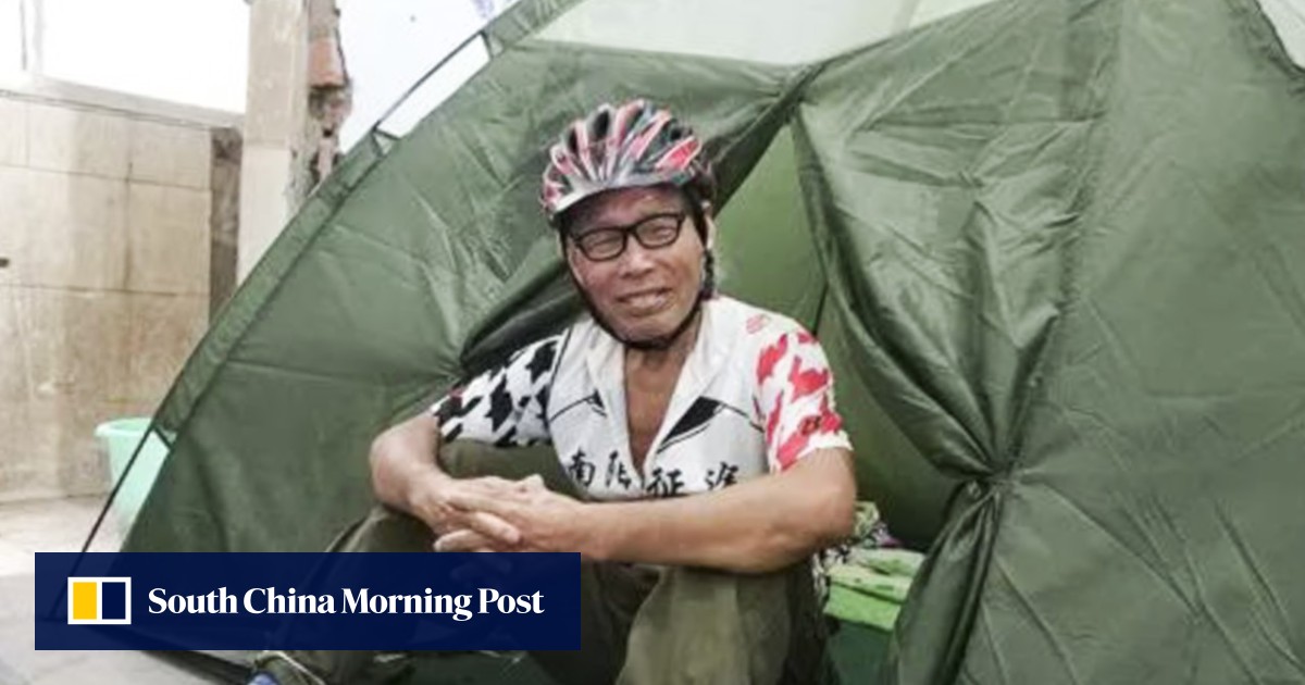 The Chinese cyclist, 71, who has spent 10 years travelling around the ...