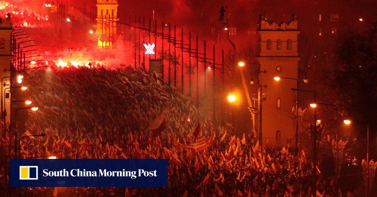 Poland holds centenary parade alongside far-right march | South China ...